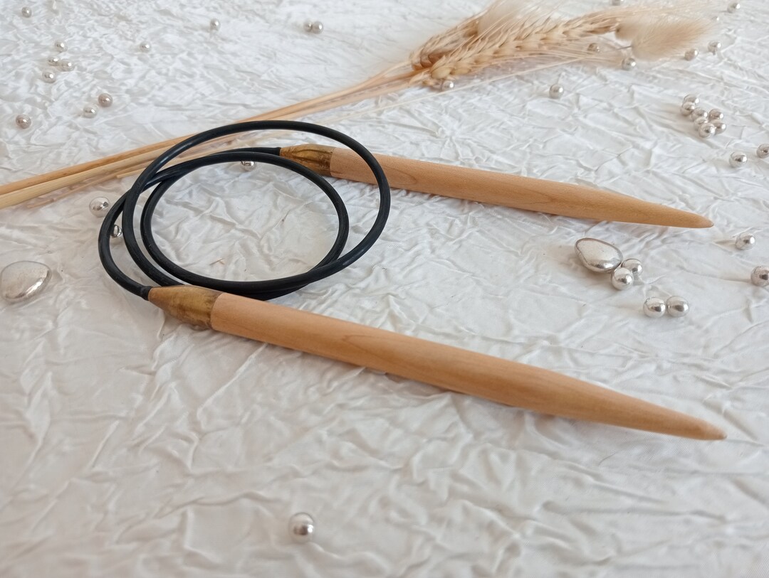 Circular Maple Wood Needles, Wooden Knitting Needles, Large Diameter ...