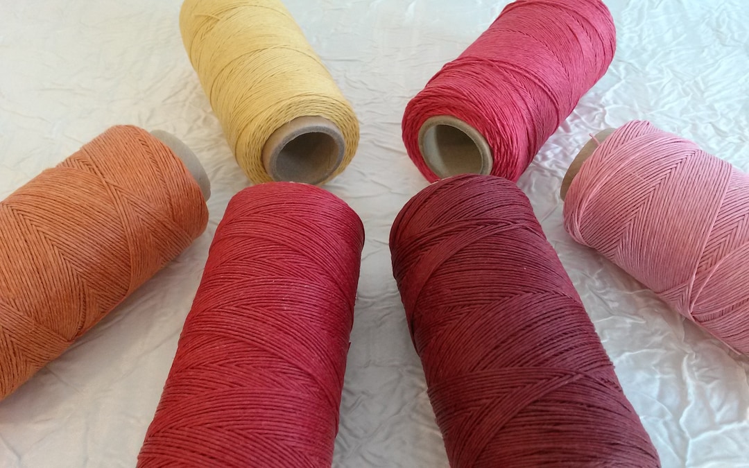 Linen Thread Waxed Natural Linen String Spool of Colored - Etsy
