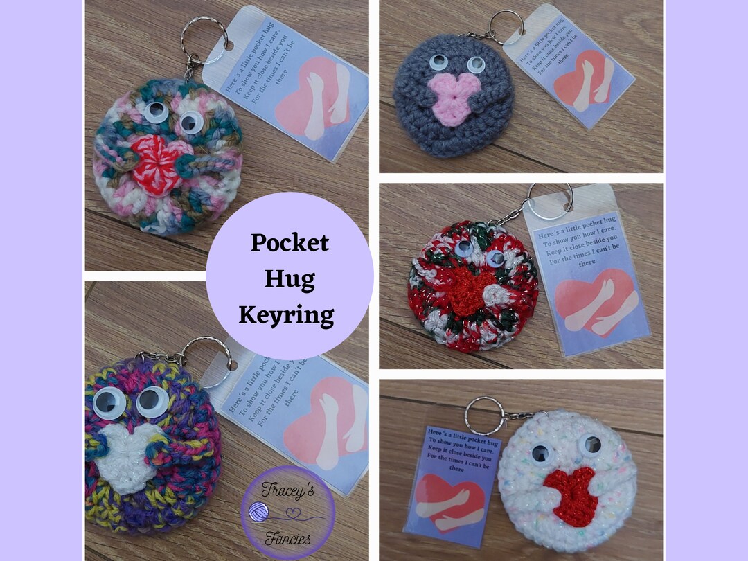 Pocket Hug Keyring Hand Crochet Hug for When You Can't Be - Etsy