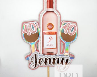 Wine Cake Topper - Etsy
