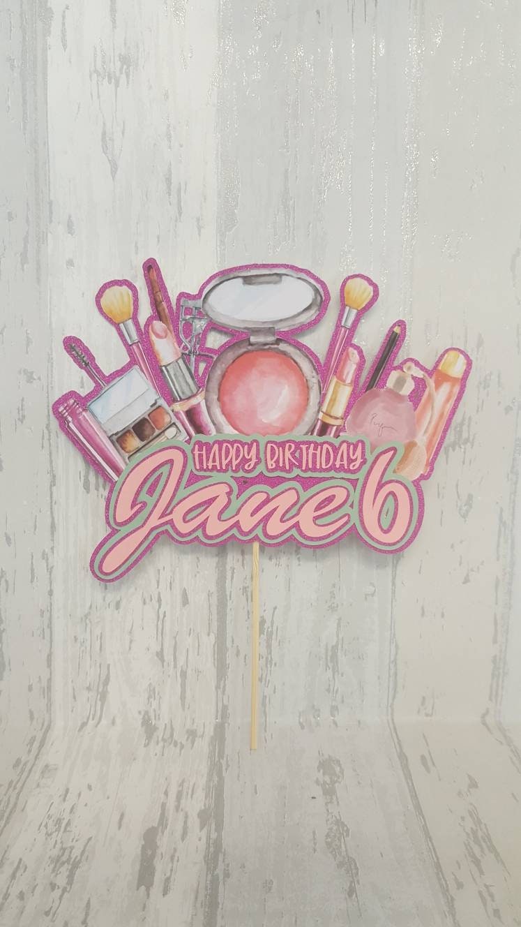 Personalised Makeup Cake Topper | Etsy