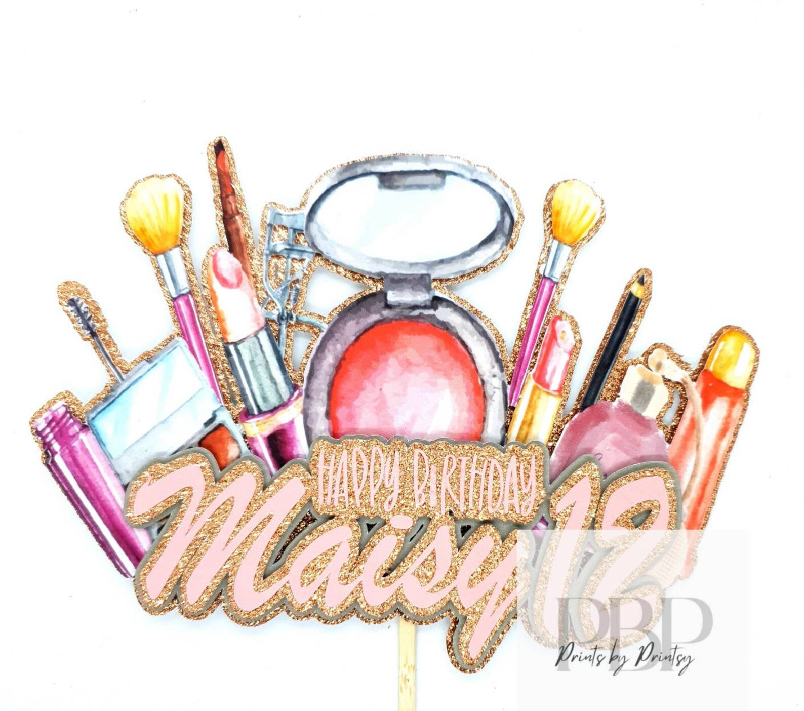 Personalised Makeup Cake Topper - Etsy
