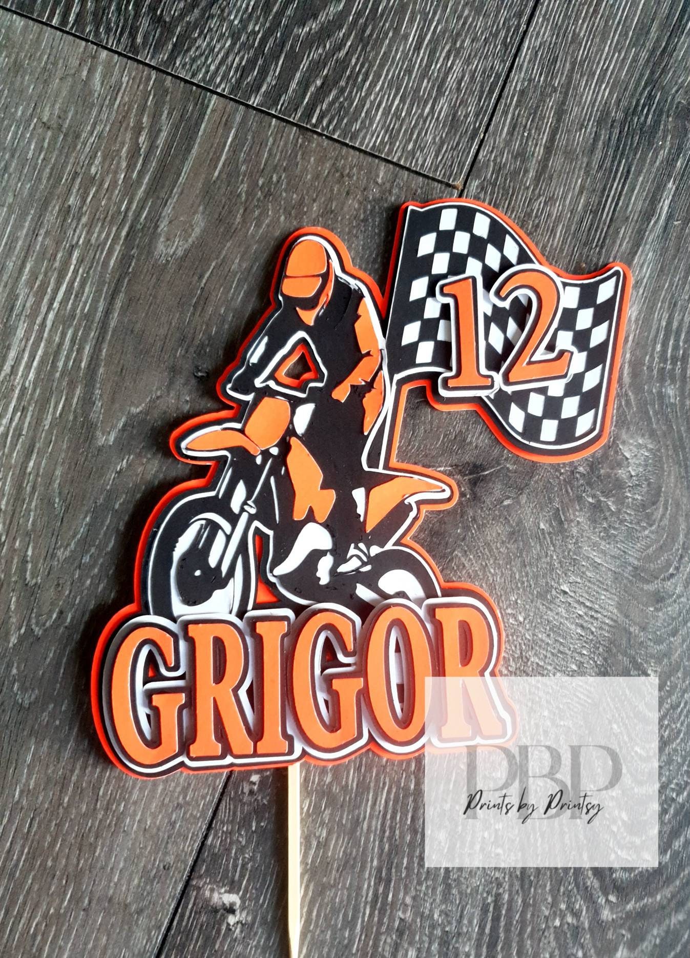 Neon Ktm Motorcross Cake Topper Motorbike Cake Topper Cake - Etsy