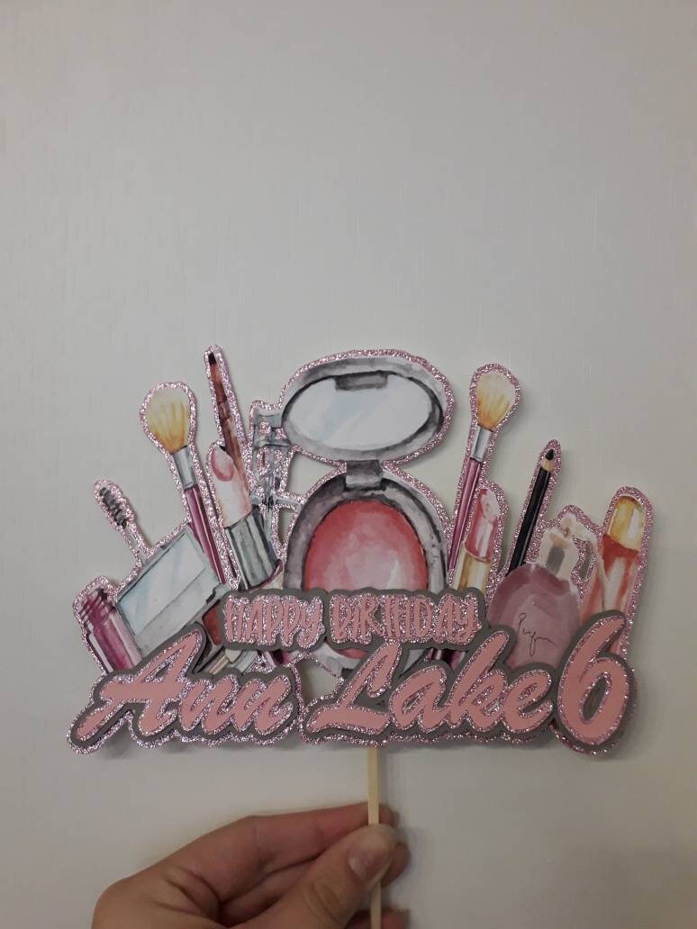 Personalised Makeup Cake Topper | Etsy