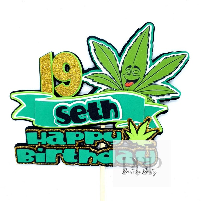 Weed Cake Topper - Etsy
