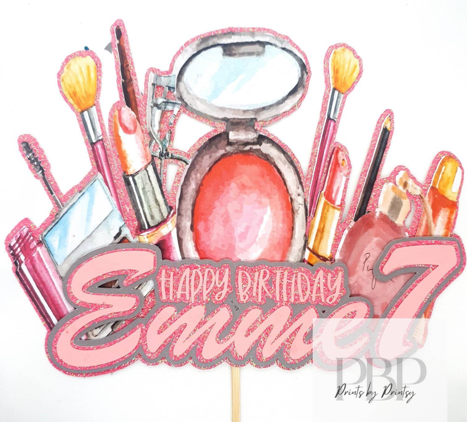 Personalised Makeup Cake Topper - Etsy