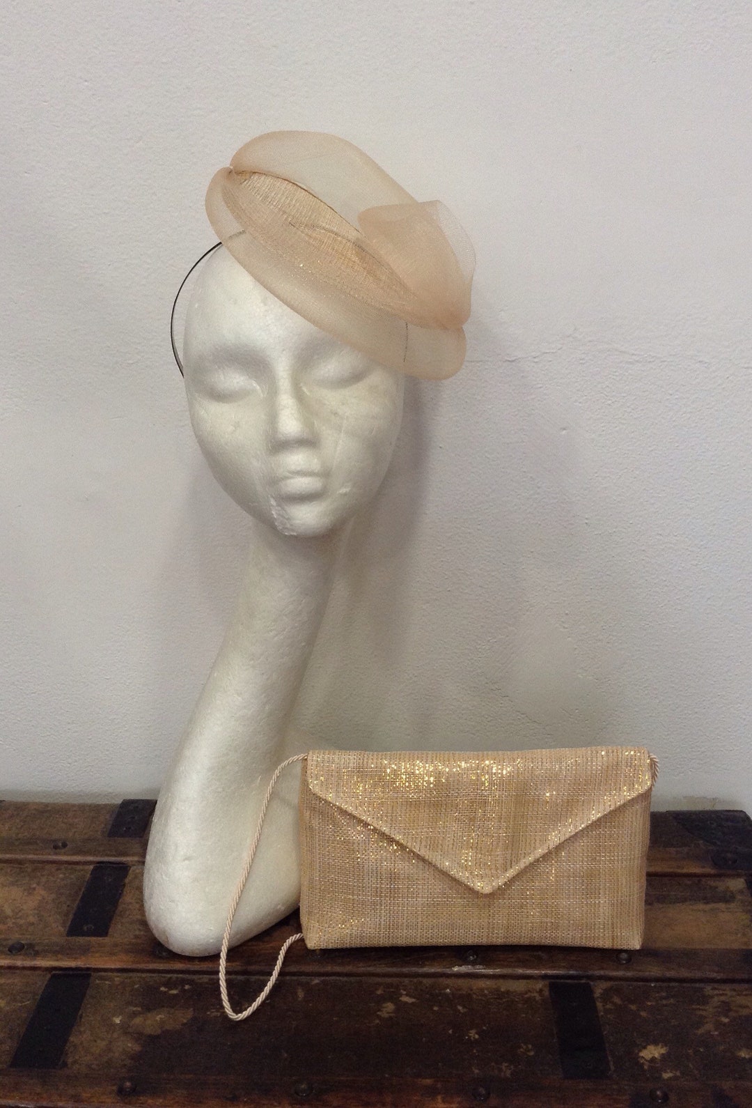 Bibi Set and Natural and Golden Wedding Pouch, Sisal and Horsehair ...