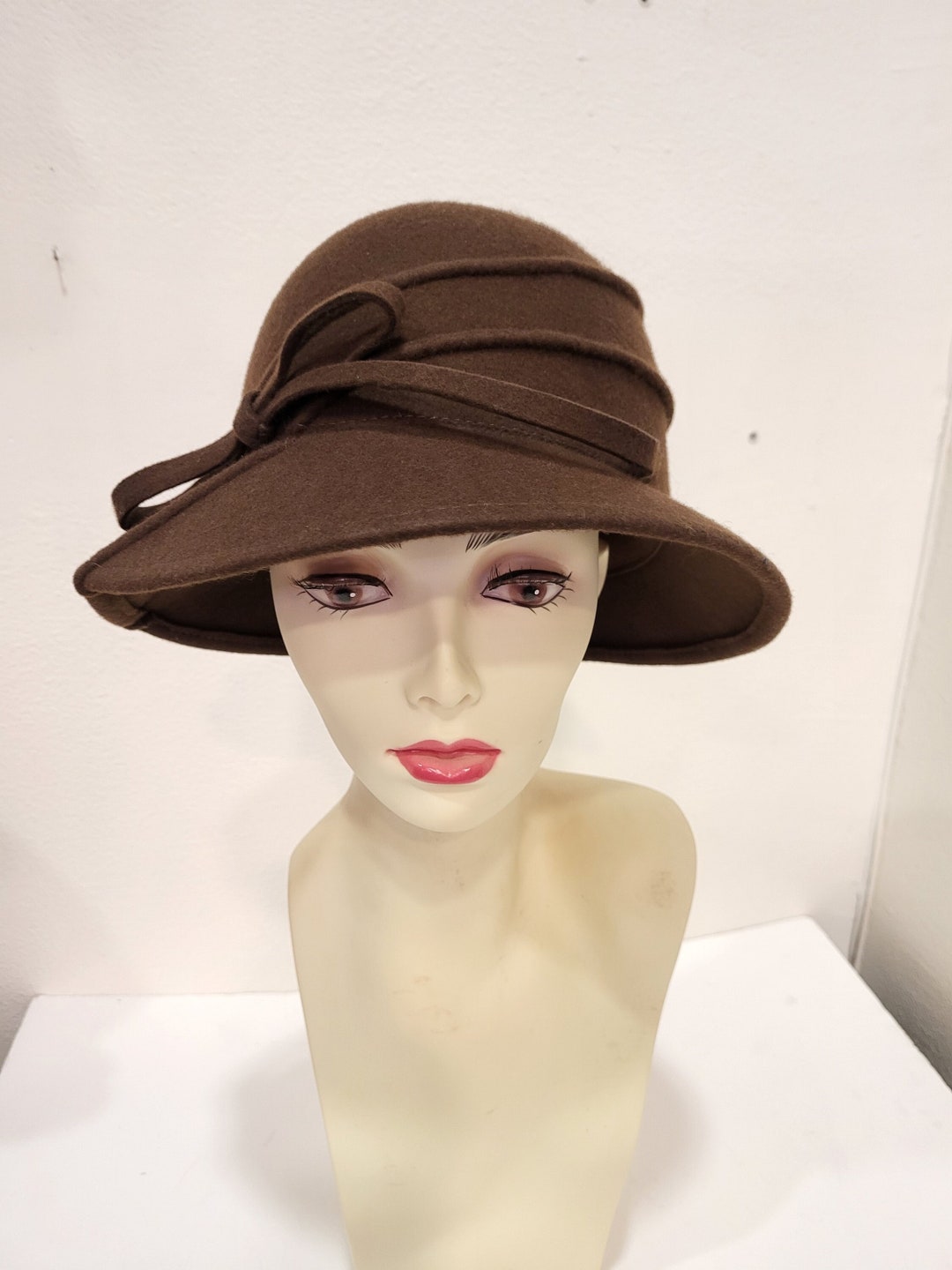 Chocolate Brown Hat in Molded Wool City Wedding Ceremony - Etsy