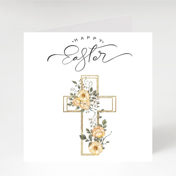 Happy Easter Cross Flowers