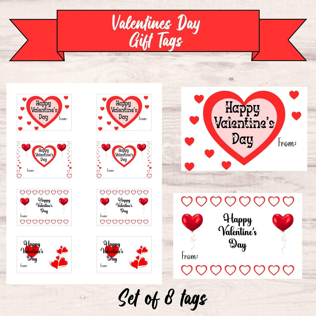 Valentine’s Day Gift Tags Printable – Thank You - Etsy