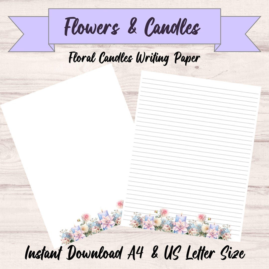 Pastel Floral Writing Paper | A4 & US Letter | Lined and Unlined - Etsy