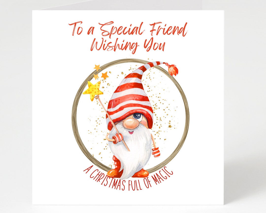 Special Friend Christmas Card, Gnomes, Cute Gonk Christmas Card for ...