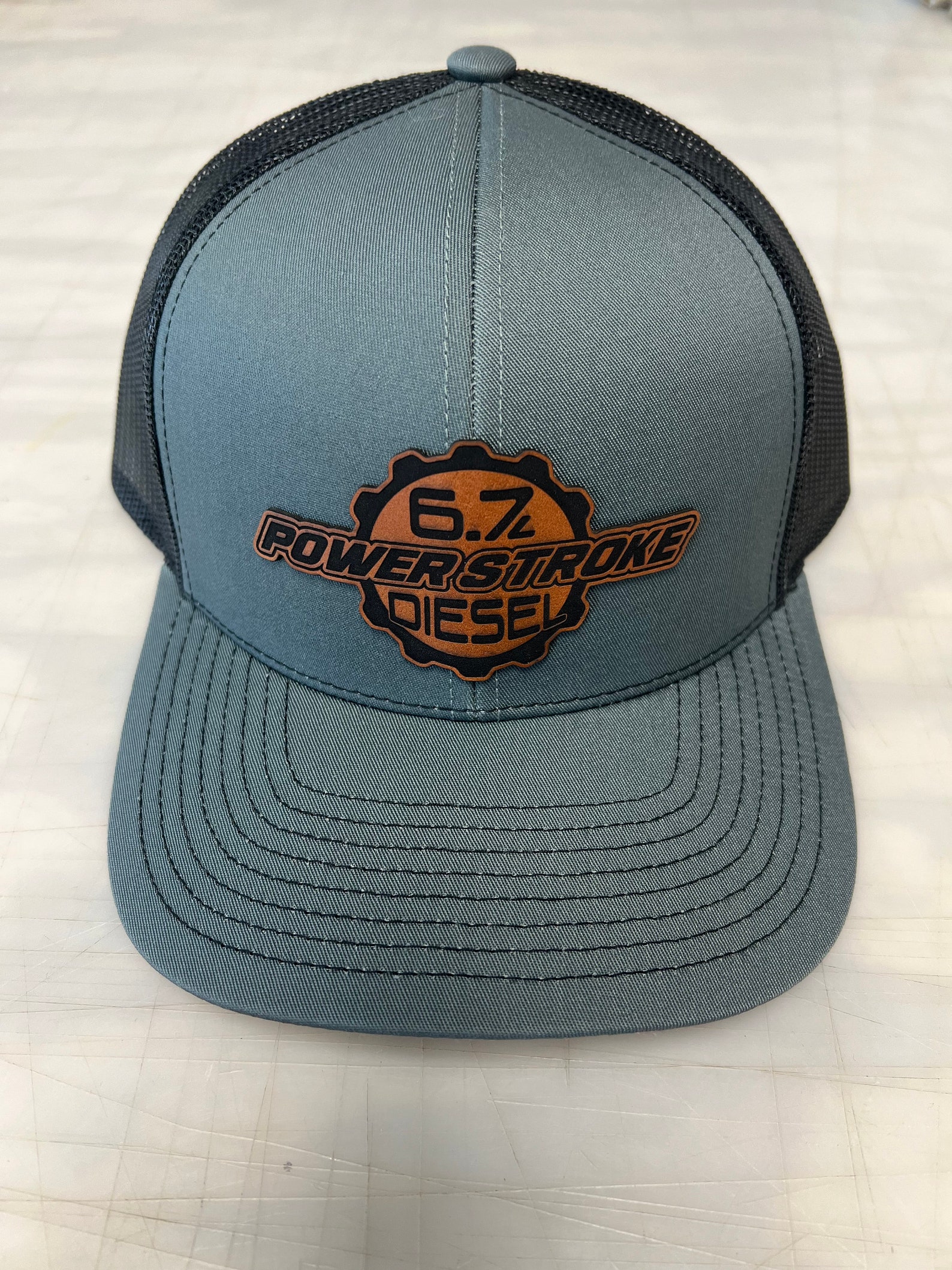 Powerstroke Diesel Hat, Leather Patch Hat, Diesel Truck, Trucker Hat ...