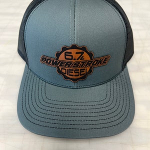 Powerstroke Diesel Hat, Leather Patch Hat, Diesel Truck, Trucker Hat ...