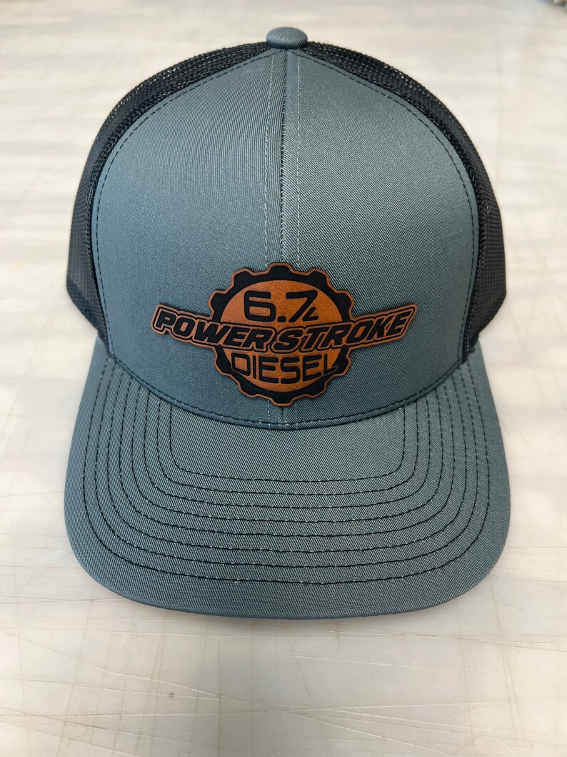 Powerstroke Diesel Hat, Leather Patch Hat, Diesel Truck, Trucker Hat ...