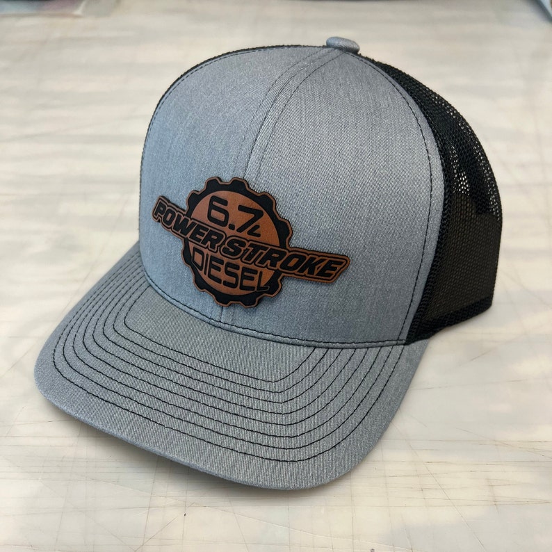 Powerstroke Diesel Hat, Leather Patch Hat, Diesel Truck, Trucker Hat ...
