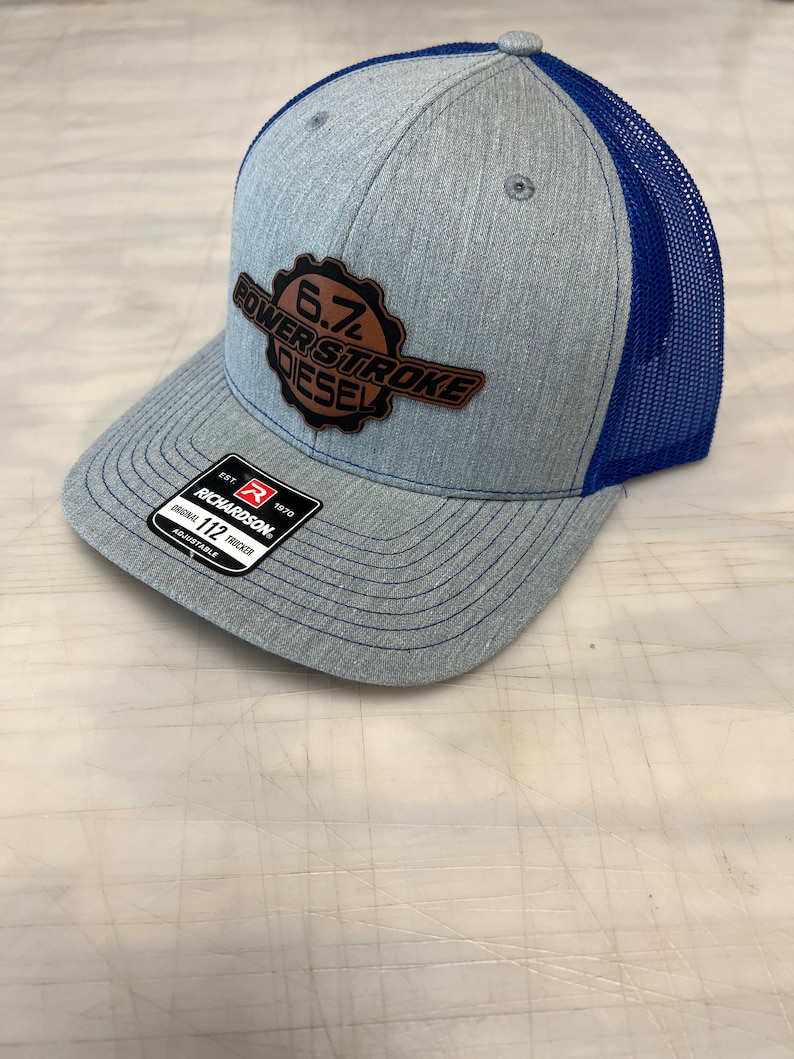 Powerstroke Diesel Hat, Leather Patch Hat, Diesel Truck, Trucker Hat ...