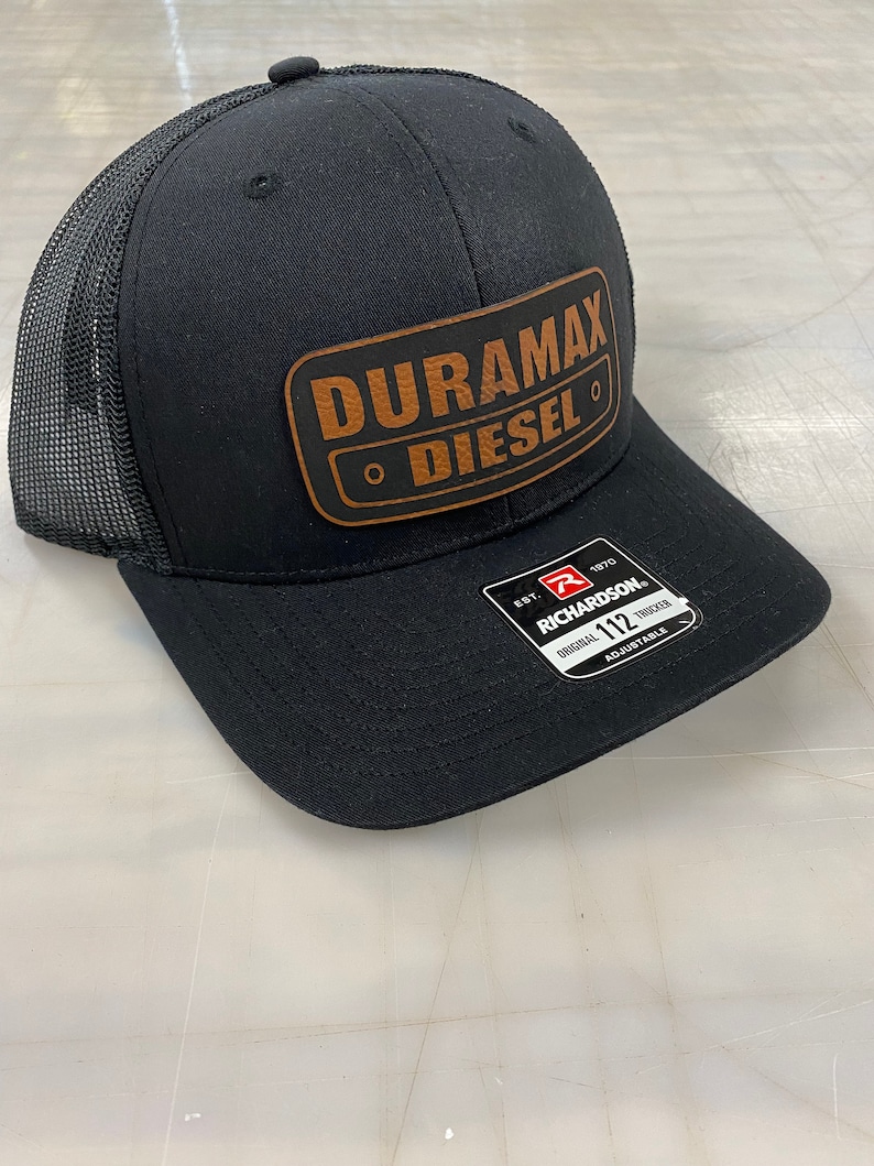 Duramax Diesel Hat, Leather Patch Hat, Diesel Truck, Trucker Hat ...