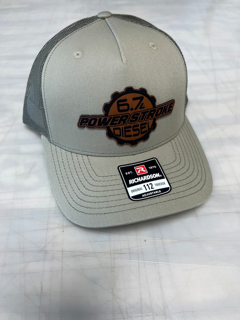 Powerstroke Diesel Hat, Leather Patch Hat, Diesel Truck, Trucker Hat ...