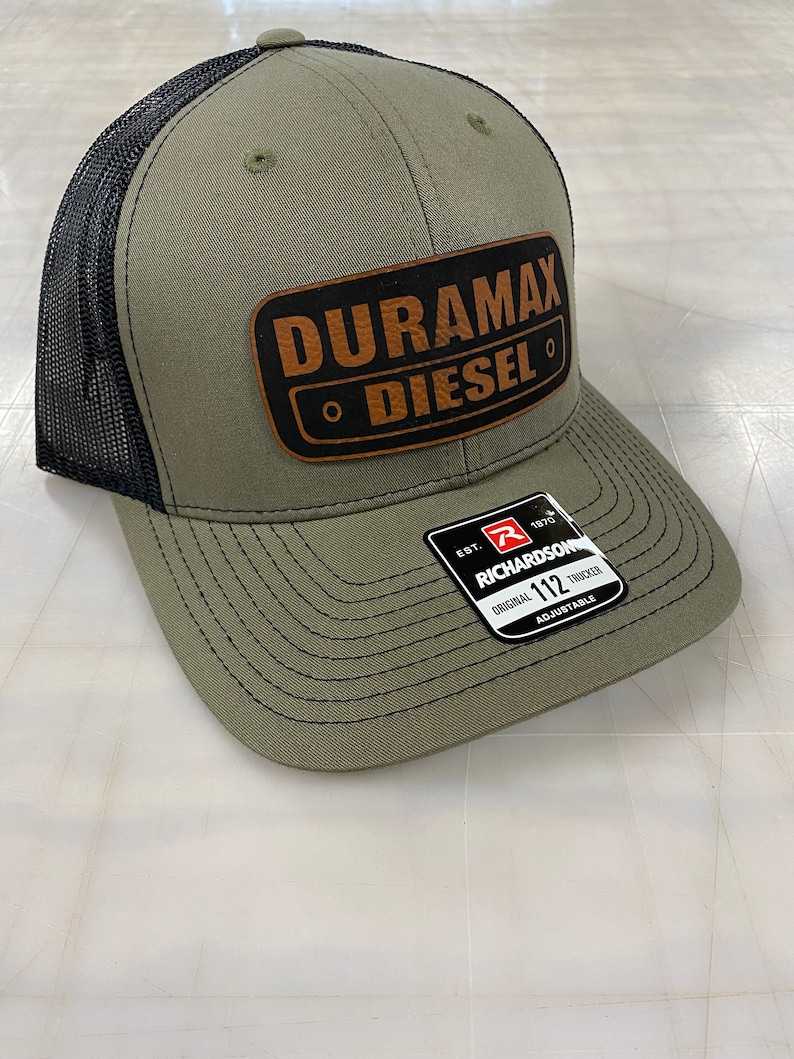 Duramax Diesel Hat, Leather Patch Hat, Diesel Truck, Trucker Hat ...