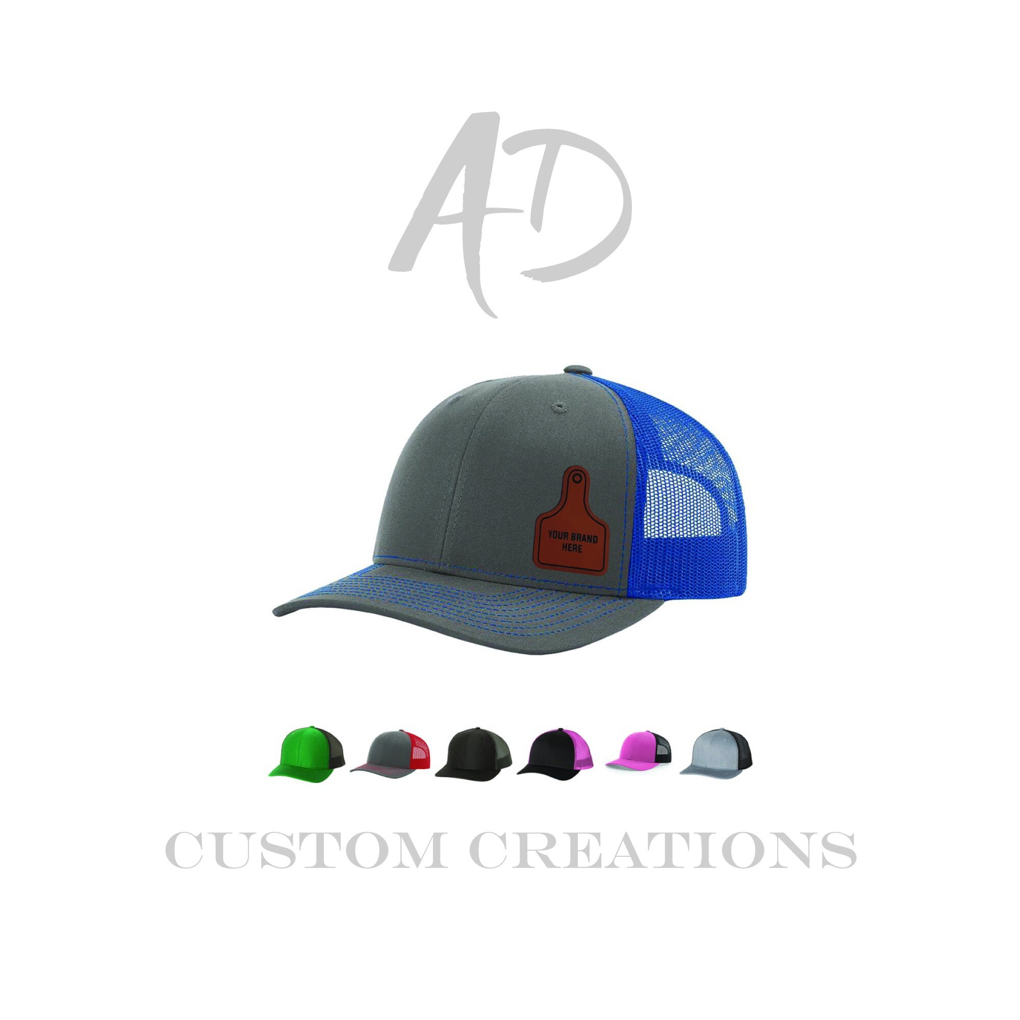 Your Brand Ear Tag Leather Patch Hat Custom Branded Cattle Tag Hat - Etsy
