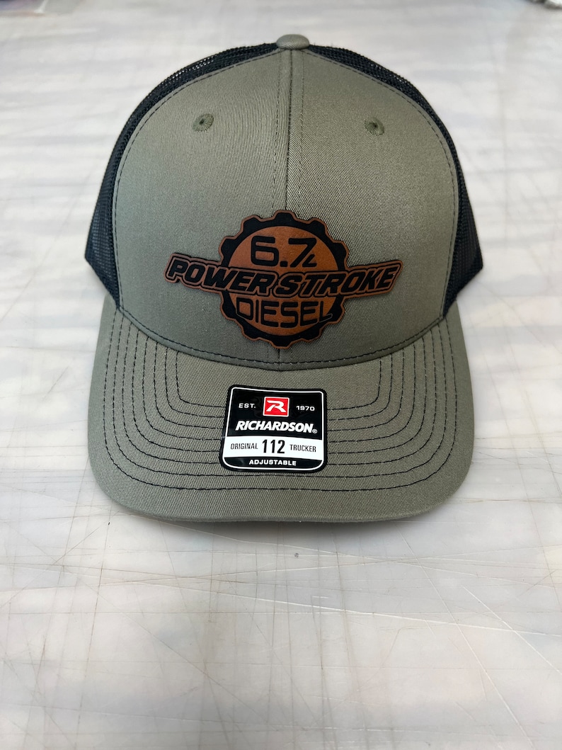 Powerstroke Diesel Hat, Leather Patch Hat, Diesel Truck, Trucker Hat ...