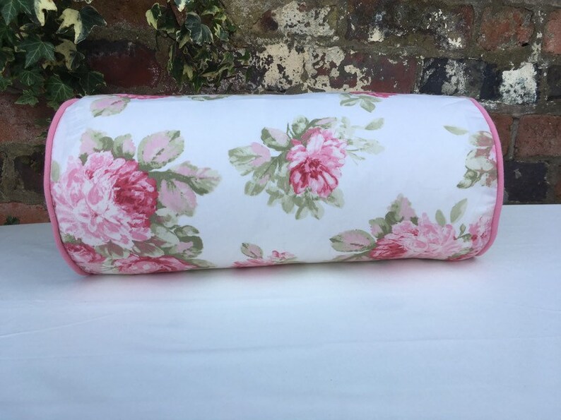 Bolster Cover Pink Rose - Etsy UK