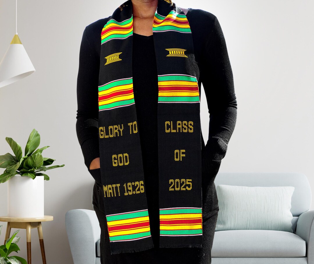 Handwoven Kente Graduation Stole: Religious African Scarf - Glory to ...