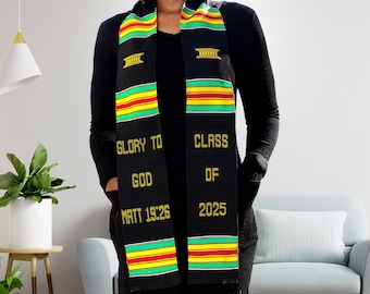 Black Excellence Graduation Kente Stole - Authentic African Stole ...