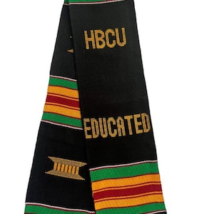 HBCU Educated Graduation Kente Stole - Authentic African Stole ...