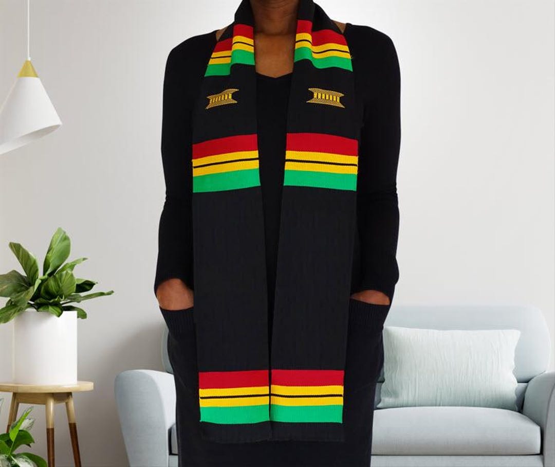 Ghana Flag Inspired Graduation Stole - Authentic African Stole | Honor ...