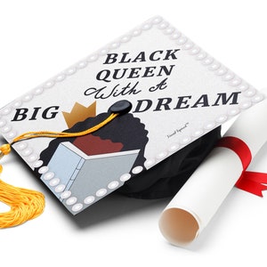 Black Queen With a Big Dream Graduation Cap Topper - Etsy