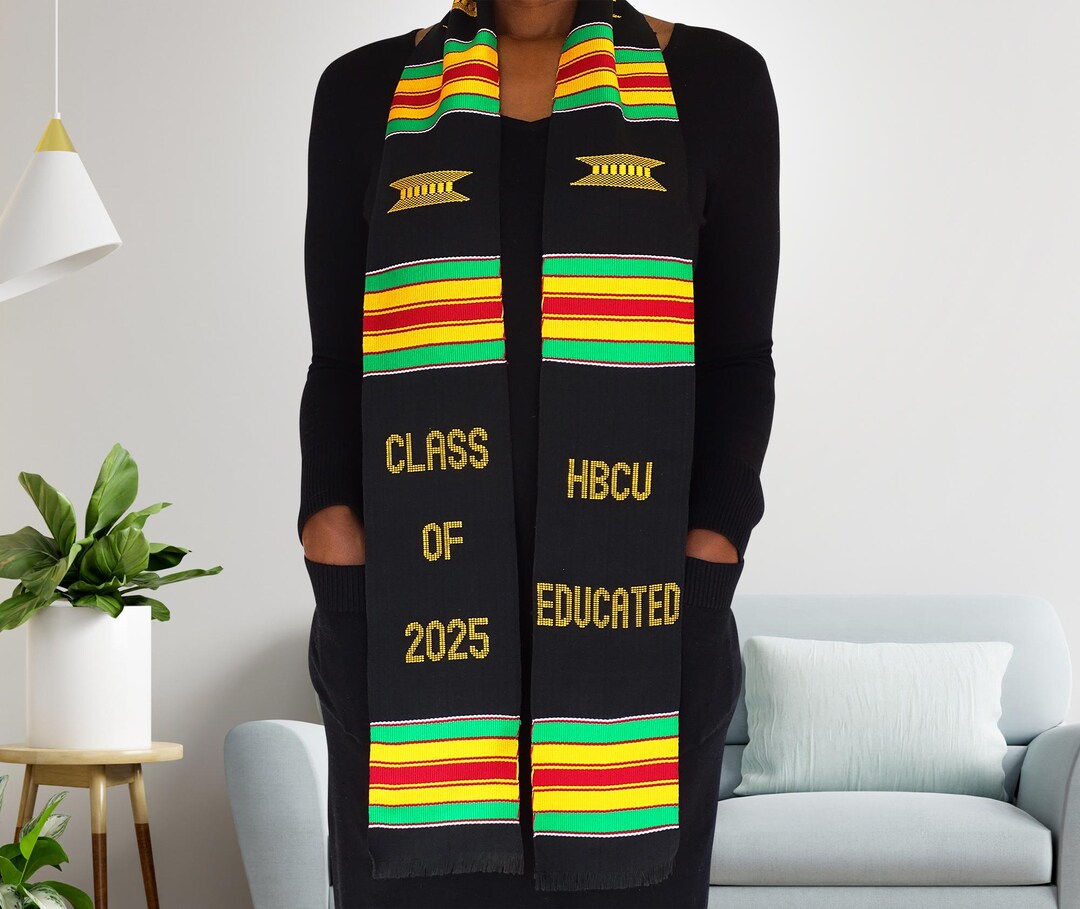 HBCU Educated Graduation Kente Stole - Authentic African Stole ...