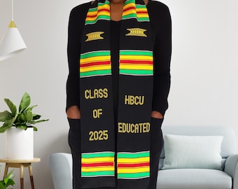 Black Excellence Graduation Kente Stole - Authentic African Stole ...