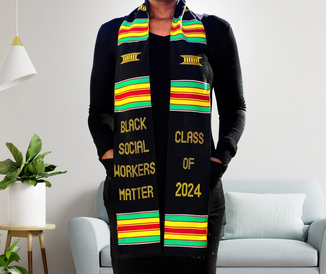 Black Social Workers Matter Kente Stole Authentic African Graduation ...