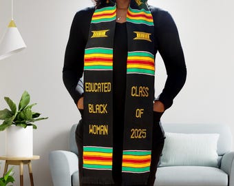 Educated Black Woman Class of 2025 Authentic Handwoven Kente Cloth ...