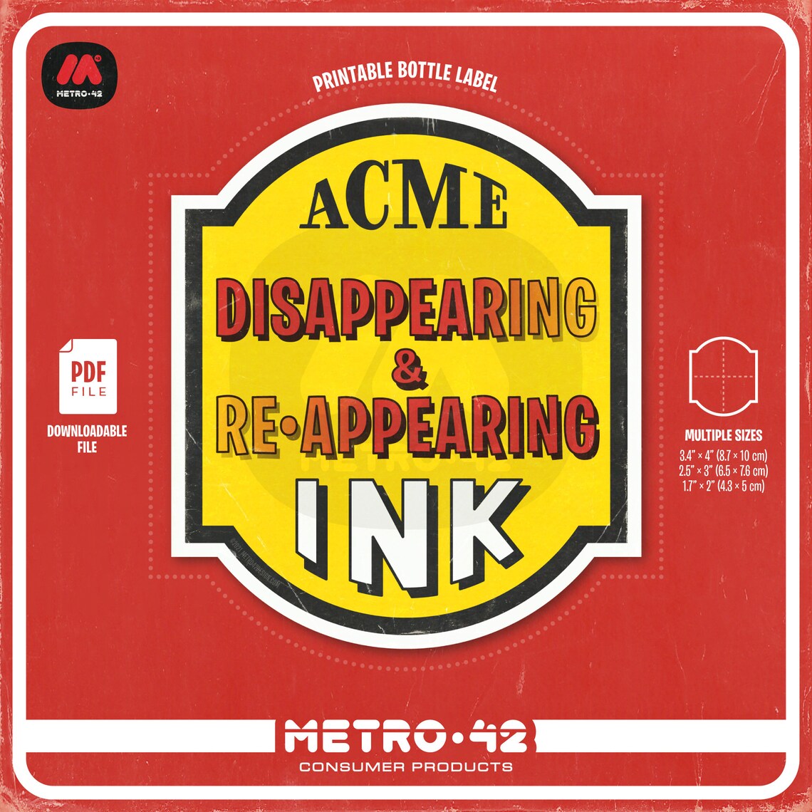 ACME Disappearing & Re-appearing Ink DIY Digital Label inspired by ...
