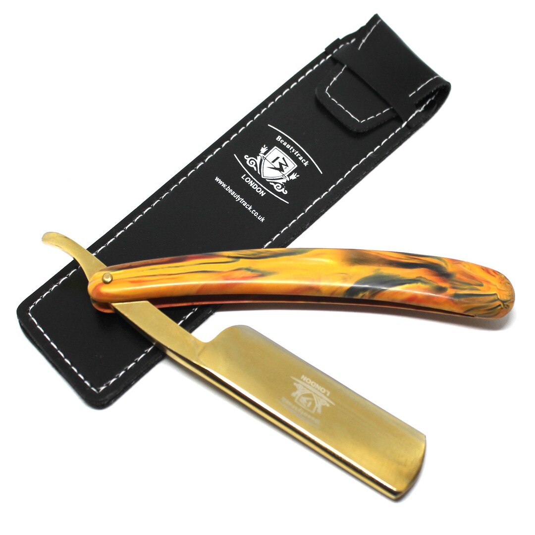 Vintage Barber Straight Cut Throat Salon Shaving Razor Plastic Handle ...