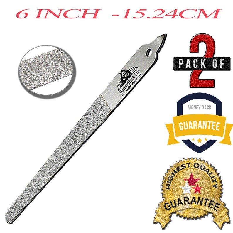 Nail Files 6 Inch Diamond Deb Stainless Steel Manicure Pedicure Pack of ...