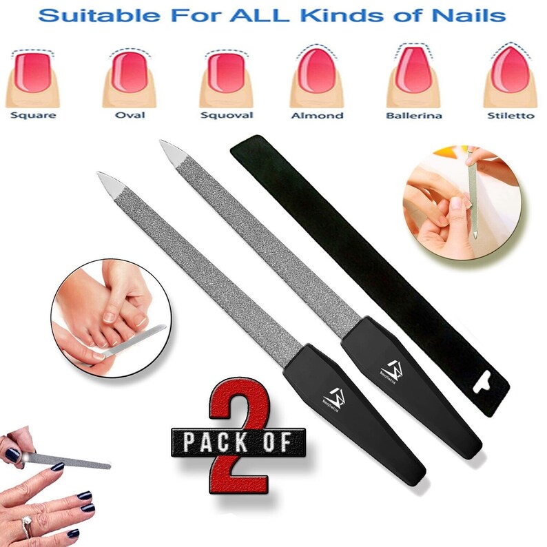 Nail File Diamond Deb Dusted Coarse Pusher Nail Files Manicure Pedicure ...