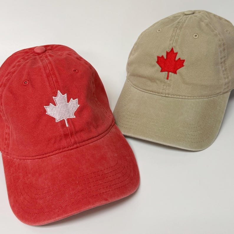Canada Maple Leaf Embroidered Cap Baseball Cap Washed Cotton Cap - Etsy