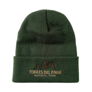 Torres Del Paine National Park Embroidered Beanie Winter Hat - Etsy