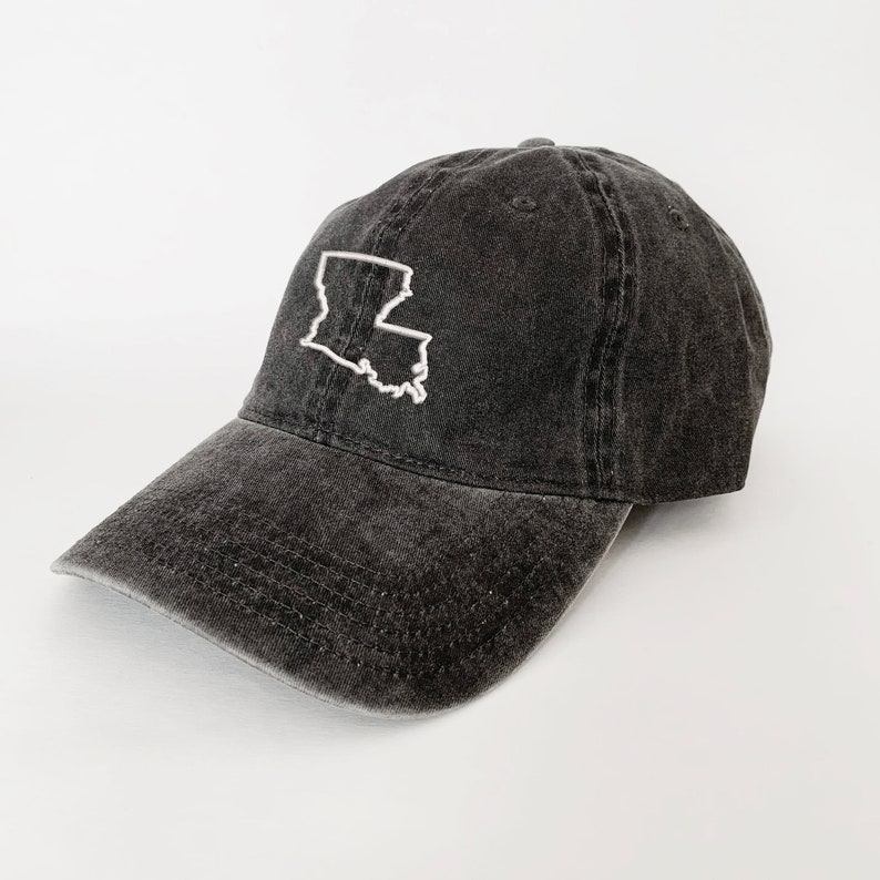 Louisiana Map Cap Hat Baseball Hat Map Cap Embroidered Ballcap - Etsy