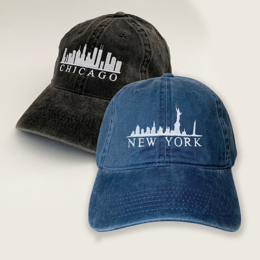 City Skyline Embroidered Cap Baseball Hat Chicago Cap LA Embroidered ...