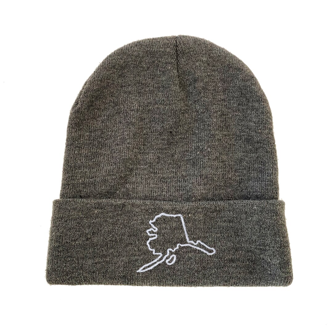 Alaska Map Outline Embroidered Beanie Winter Hat - Etsy