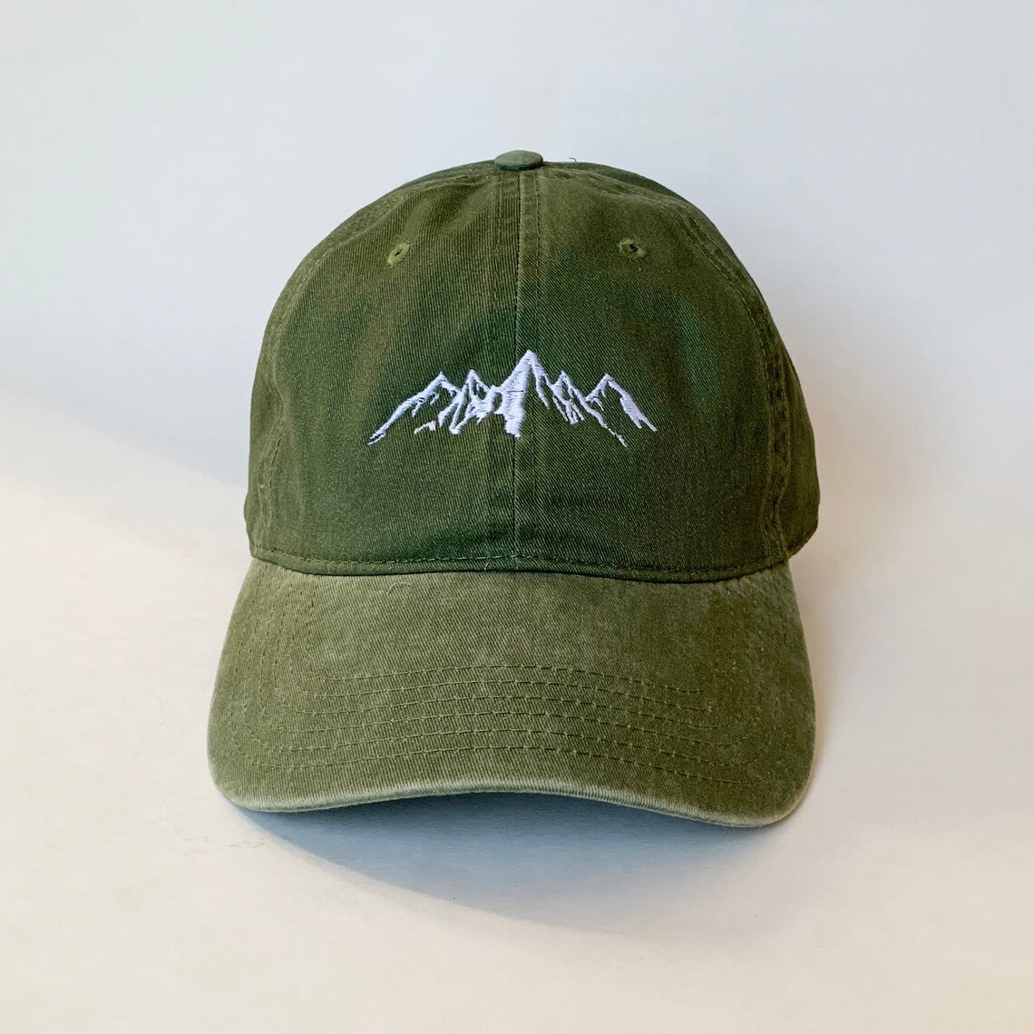 Mountains Embroidered Washed Cotton Cap Hat Embroidered Cap Baseball ...