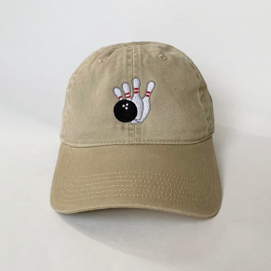 Bowling Pins and Ball Embroidered Cap Dad Cap Dad Hat Logo Cap Washed ...