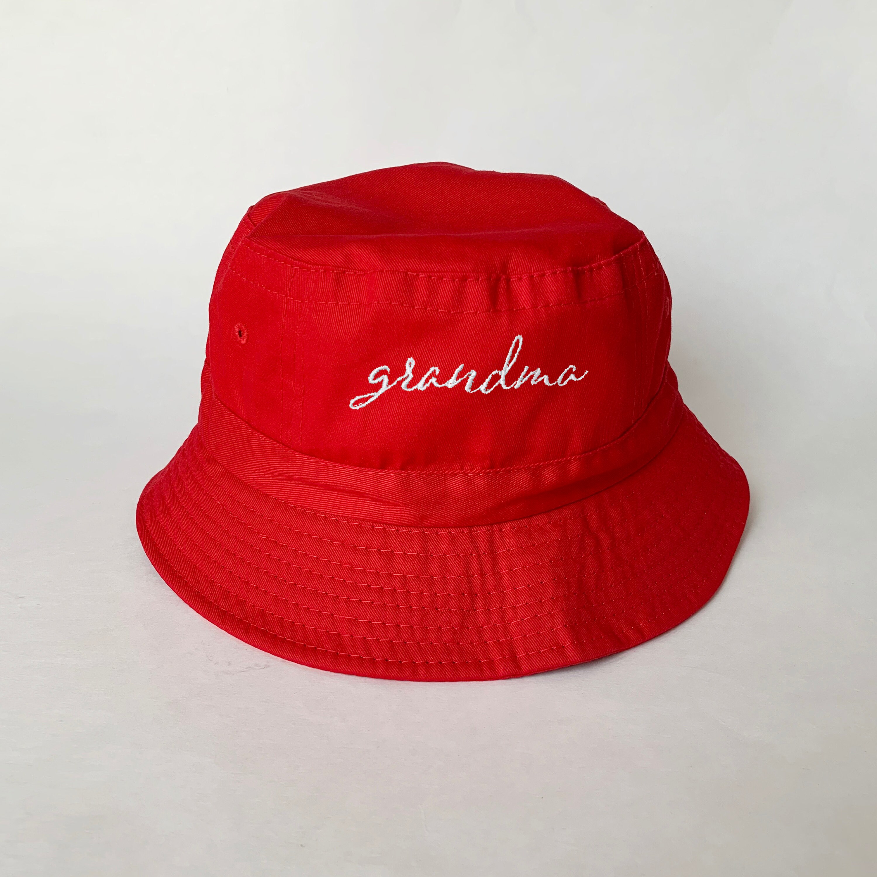 Grandma Embroidered Washed Cotton Bucket Hat Fishing Hat Backyard Hat ...