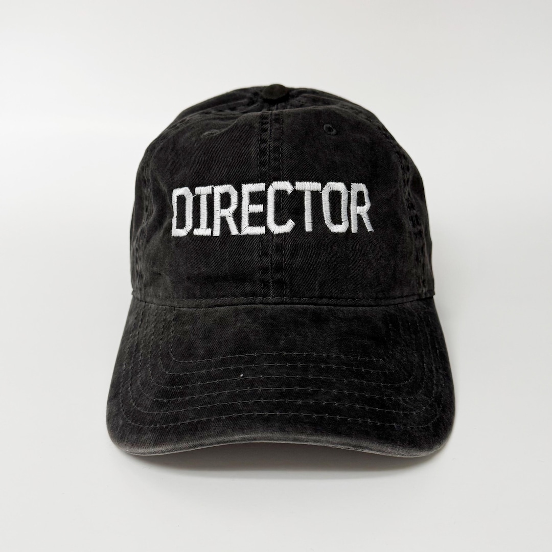 Director Embroidered Cap Hat Black Baseball Cap Dad Hat Dad Cap Washed ...