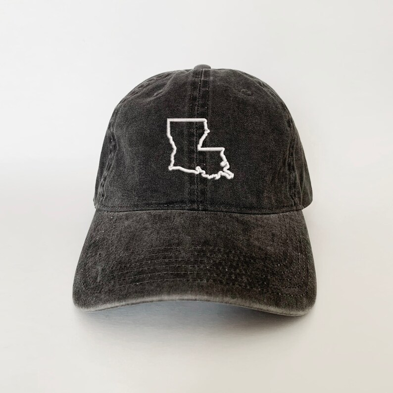 Louisiana Map Cap Hat Baseball Hat Map Cap Embroidered Ballcap - Etsy